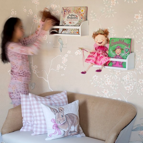 Wallniture Lissa Wood Wall Shelves for Book and Toy Storage (Set of 3 ...