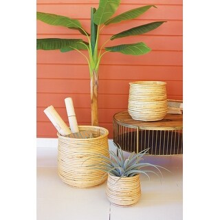 Set Of 3 Woven Willow Planters - 14-inches Tall - Bed Bath & Beyond ...
