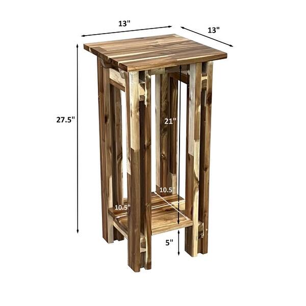 Acacia Wood Architectural Plant Stand with Shelf - On Sale - Bed Bath ...