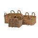 Set of Three Jumbo Rectangular Braided Rush Baskets - Natural - Bed ...