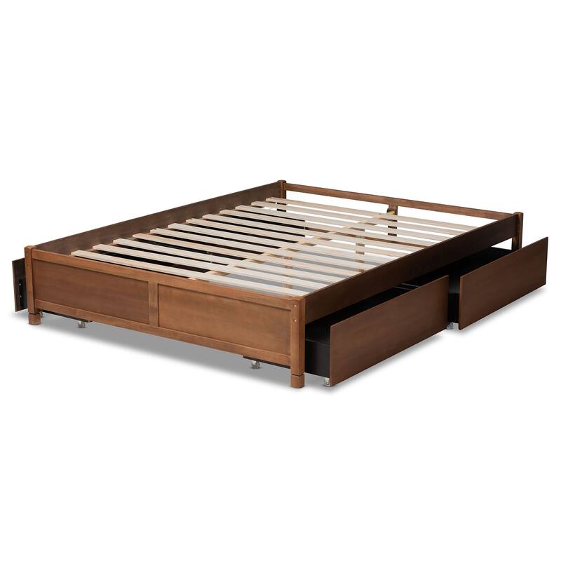 Yara Modern & Contemporary 4-Drawer Wood Storage Bed Frame(Platform ...