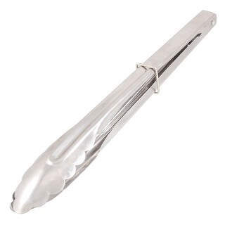 Silver Tone Stainless Steel Food Bread Cake Tong Clip w Lock Ring - Bed ...