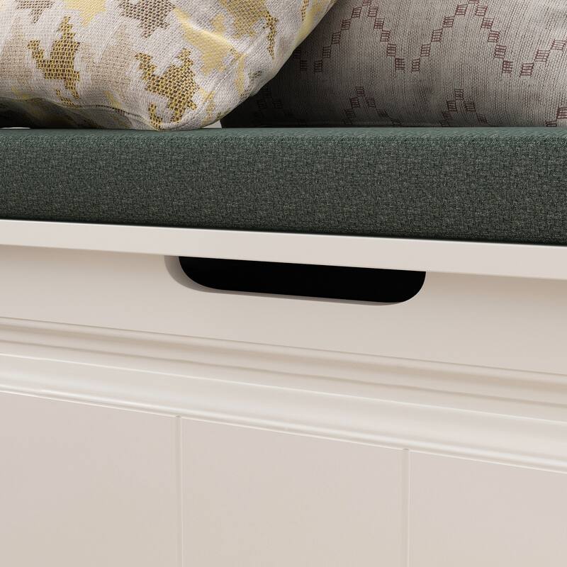 L Shaped Storage Bench with Hidden Storage, Corner Entryway Bench with ...