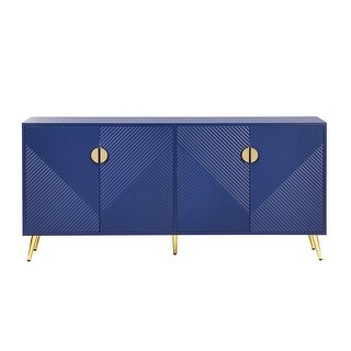 Media Entertainment Center Cabinet TV Stand with Storage, Navy Blue ...