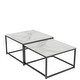 Square Sintered Stone top Nesting Coffee Table (Set of 2) - 27.5" x 18. ...