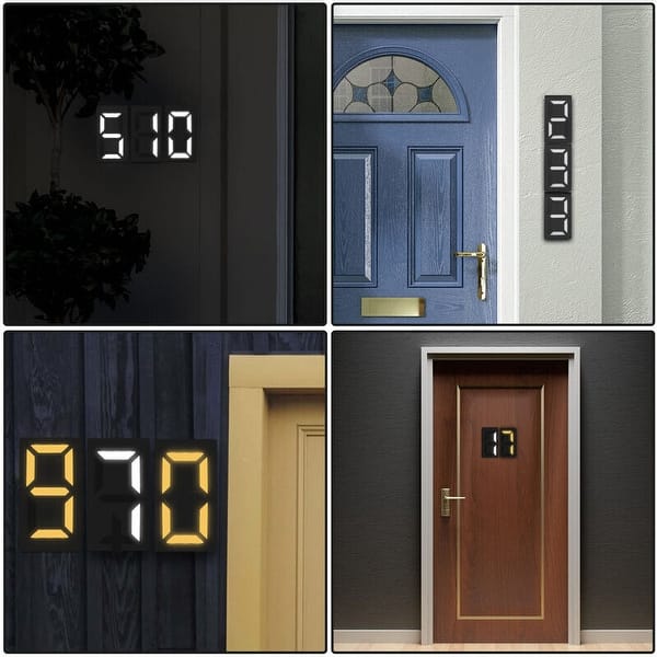 Street Door Lamp Plaque Number Light Solar Powered Led Sign Plate - Bed ...