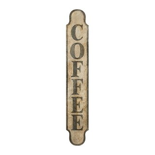 Heavily Distressed Metal "Coffee" Wall Decor - Distressed Cream - Bed ...