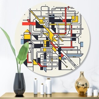 Designart "Radical Simplicity" Modern Midcentury Metal Round Wall Art ...