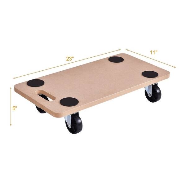 2 Pieces Platform Dolly Rectangle Wood Utility Cart - 22.8" x11.4" x 4. ...