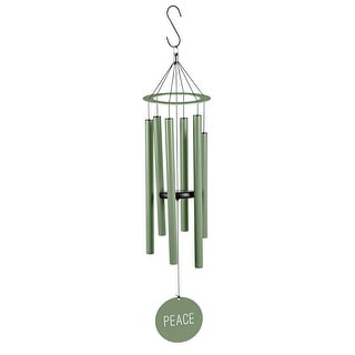 36 in. Laser Etched Painted Wood Hand Tuned Wind Chime, "Peace", Scale ...