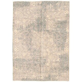 ECARPETGALLERY Hand Loomed Galleria Light Grey Wool Rug - 5'0 x 7'4 ...