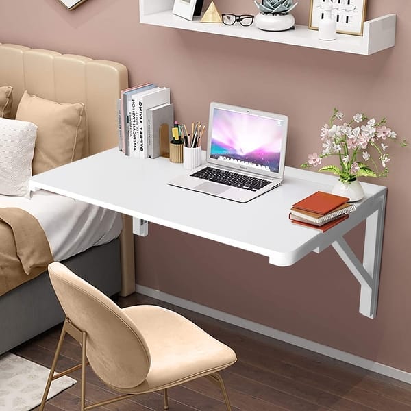 Multifunctional Wall Mounted Folding Desk Wooden Table Shelf ...
