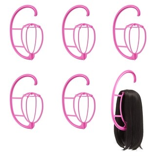 Collapsible Wig Hanger, Hair Piece Holder Stand (9.75 x 15 In, Pink, 6 ...