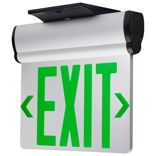 Green (Mirror) Edge Lit LED Exit Sign 90min Ni-Cad backup 120/277V ...