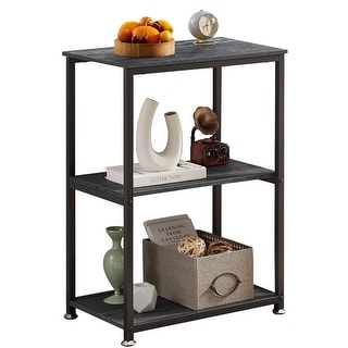 Tall End Side Table,30" Height Nightstand with 3-Tier Storage Shelf ...