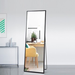 59 x 19.7 Inch Metal Frame Full Length Mirror with Stand，Black - Bed ...