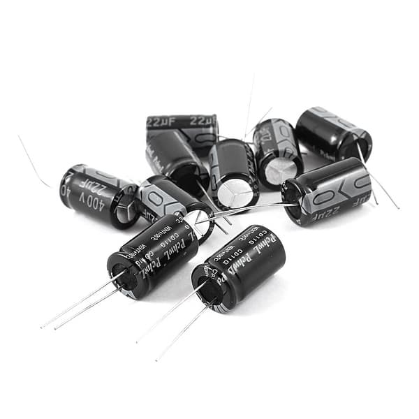 10 Pcs 22uF 400V 105C Radial Electrolytic Capacitors Black 13mm x 21mm ...