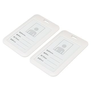 ID Badge Holders, 4.3x2.8 Inch Vertical Name Tags ABS Slide Cover 2Pcs ...