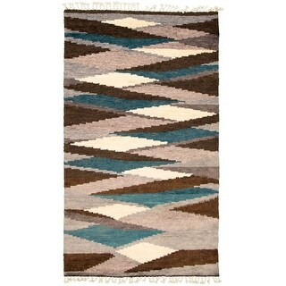ECARPETGALLERY Hand-knotted Pak Finest Marrakesh Grey Wool Rug - 4'10 x ...