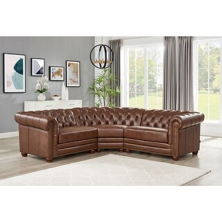 Hydeline Aliso Top Grain Leather Symmetrical Chesterfield Sectional Sofa Symmetrical Sectional Bed Bath Beyond 36068672