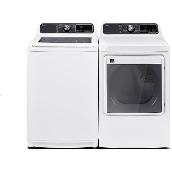 Midea 4.5-Cu. Ft. Top Load Washer with Agi-Peller and 7.5-Cu. Ft. Front ...