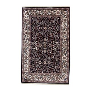 Wahi Rugs Traditional Wool/Silk Hand Knotted Rug 4x6 - 4'1" x 6'2 ...