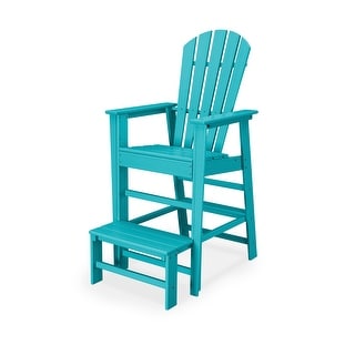 POLYWOOD South Beach Outdoor Lifeguard Chair with Extended Foot Step ...
