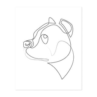 Pit Bull Line Drawings Animals Black White Dog Art Print/Poster - Bed ...