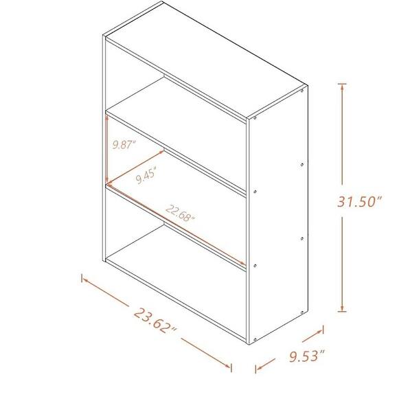 3-Tier Wooden Cube Storage Shelves Split Bookshelf, White - Bed Bath ...