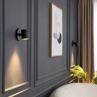 Parry - Modern Black Integrated LED Spotlight with Adjustable Light ...