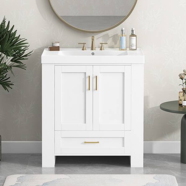 30'' Bathroom Vanity with Seperate Basin Sink, Modern Bathroom Storage ...