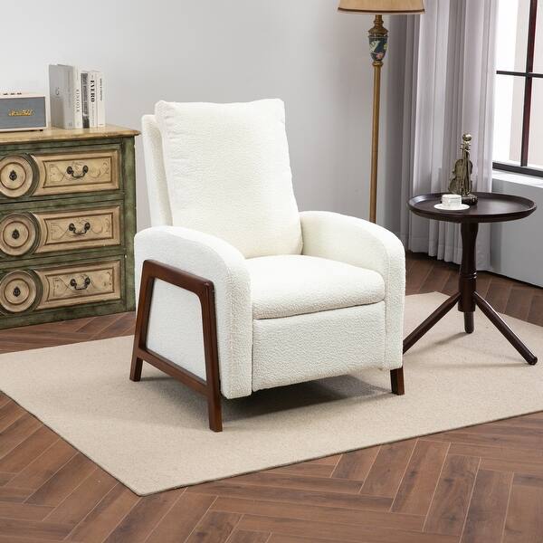 HOMEFUN Boucle Upholstered Adjustable Recliner Chair for Living Room ...