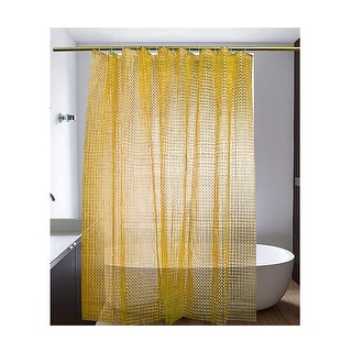 Gold Yellow 3D Geometric Vinyl Shower Curtain Liner Waterproof - Bed ...