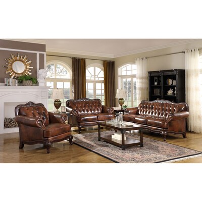 Victoria Brown 2-piece Upholstered Tufted Living Room Set - On Sale ...