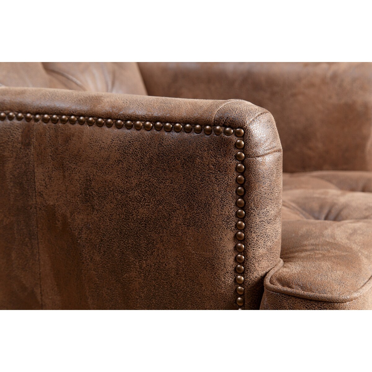 Abbyson tafton antique brown fabric club chair store