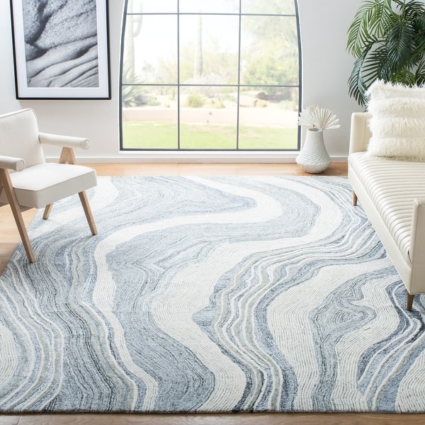 SAFAVIEH Handmade Fifth Avenue Thiet Modern Abstract Wool Rug - Bed ...