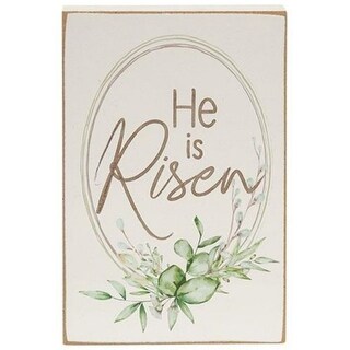 He Is Risen Wooden Block Sign - 6undefined high by 4undefined wide by ...