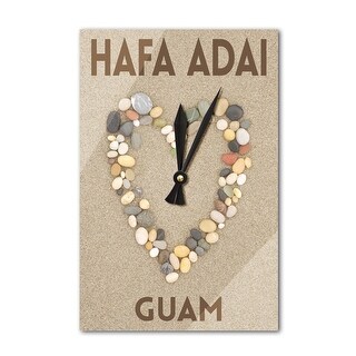 Hafa Adai, Guam - Stone Heart on Sand (dark) - Lantern Press ...