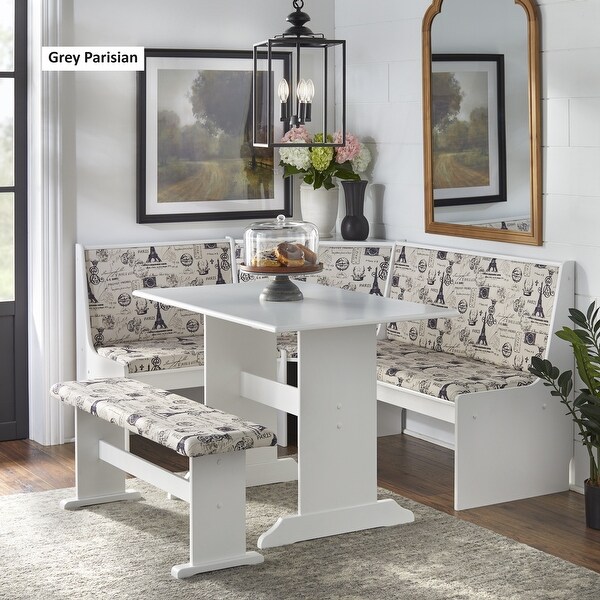 Simple Living 3 piece Lacey Upholstered Nook Set On Sale Bed Bath Beyond 32137744