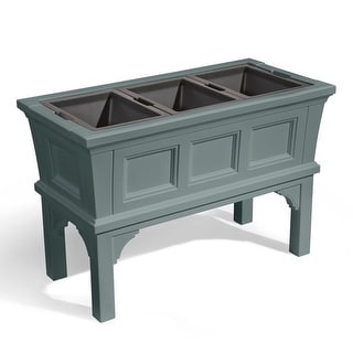 Green Rectangular Raised Garden Bed Planter Box with 3 Removeable Trays ...