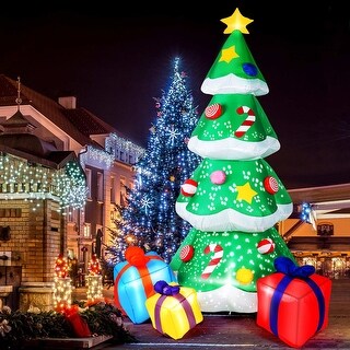 CAMULAND 7ft Giant Inflatable Christmas Tree with Built-in LED Lights ...