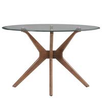 Nadine Mid-Century Dark Walnut Finish Round Dining Table by iNSPIRE Q ...