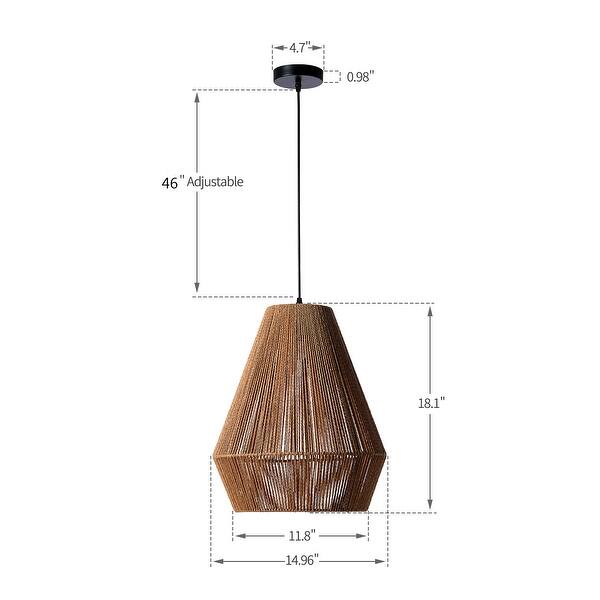 "Rustic Elegance Pendant Light"/Woven Lighting/Rattan natural/Wicker ...