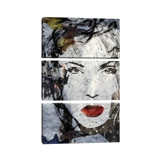 iCanvas "Pop portrait blue" by Caroline Wendelin 3-Piece Canvas Wall ...