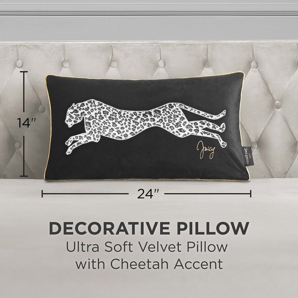 Juicy Couture Velvet Cheetah Pillow 14 X 24 Bed Bath And Beyond