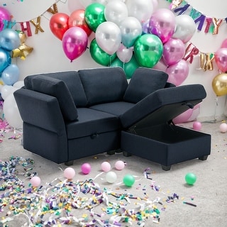 Space Saving Small Sectional Sofa, 2-Seater Sofa with Storage - Bed ...