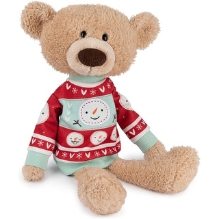 Gund Classic Teddy Bear Toy, Toothpick Sleigh With Holiday Sweater, 15 ...