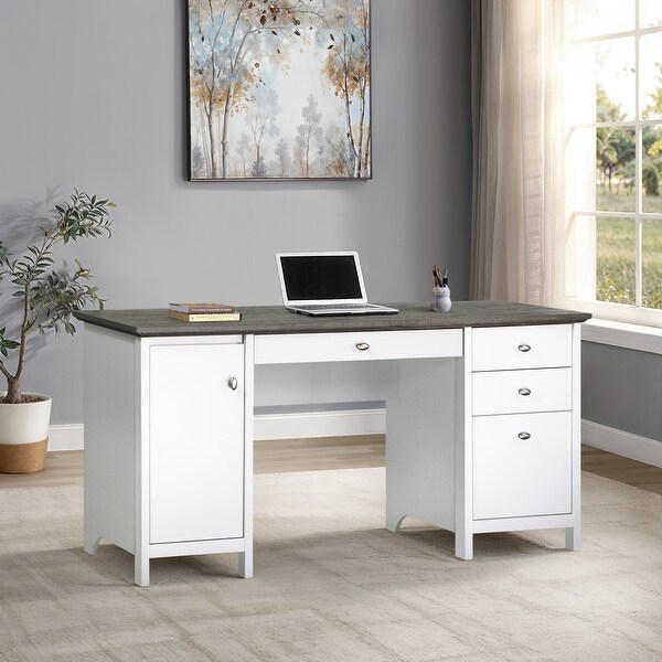 Grey washed wood desk store