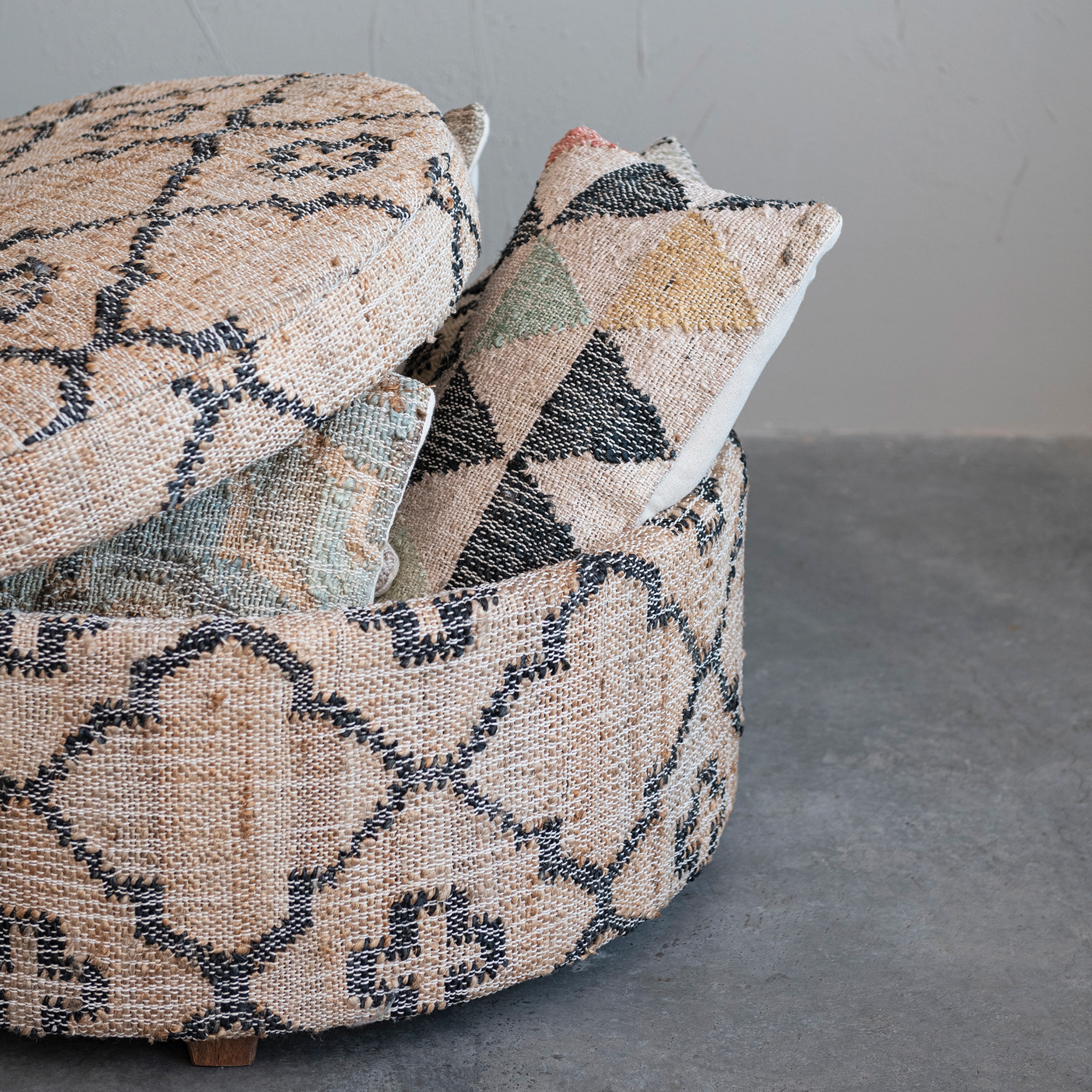 Jute storage ottoman store