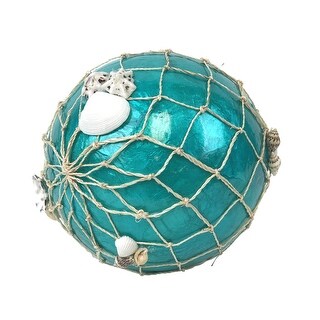 CAPIZ BALL with SHELLS & ABACA NET TEAL - Bed Bath & Beyond - 40391547